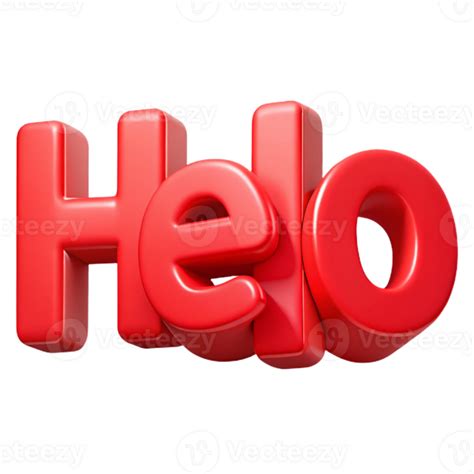 Joyful Spectacular Bold Sans Serif Hello With Sharp Edges And Flat Red Color Clean Lines