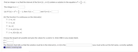 Solved Find An Integer N So That The Interval Of The Form