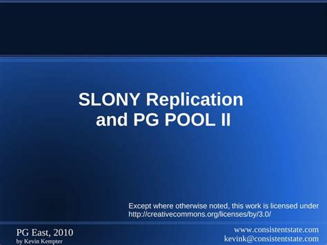 Postgresql High Availability Via Slony And Pg Pool Ii Ppt