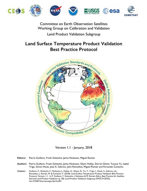 Pdf Land Surface Temperature Product Validation Best Practice Protocol Version 1 1