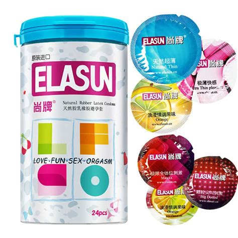Buy Elasun 24 Pcs 5 Types Ultra Thin Condoms Ice And