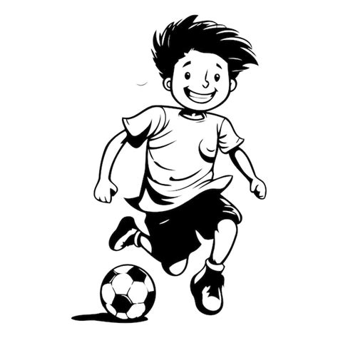 Premium Vector Illustration Of A Soccer Player Kicking The Ball With