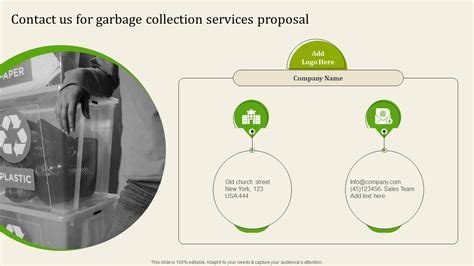 Contact Us For Garbage Collection Services Proposal Ppt File Infographic Template Ppt Slide