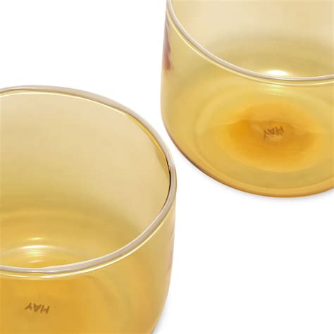 Hay Tint Glass Set Of 2 Light Yellow And White End