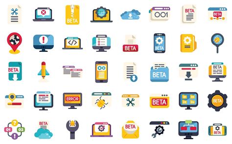 Software Testing And Debugging Icons Showing Bugs And Errors 50490186 Vector Art At Vecteezy