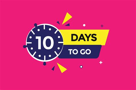 10 Days Left Countdown To Go One Time Template 10 Day Countdown Left