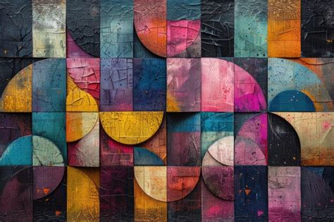Premium Photo An Abstract Composition Of Geometric Shapes And Vibrant