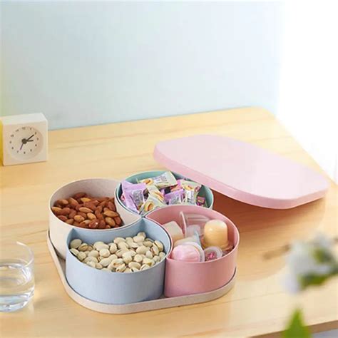 새로운 뜨거운 과일 접시 사탕 보관 상자 4 그리드 견과류 스낵 트레이 파티 결혼식을위한 음식 선물 상자 크리스마스 새해 사탕 상자가방 And 바스켓 Aliexpress