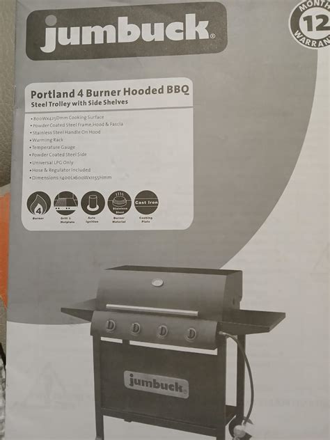 Jumbuck Portland 4 Burner Hooded Bbq Barbecues Grills And Smokers
