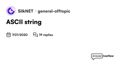 Ascii String Silknet