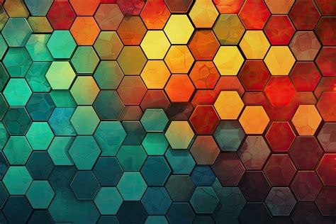 Abstract Colorful Hexagon Background 3d Render Illustration Honeycomb Pattern Abstract