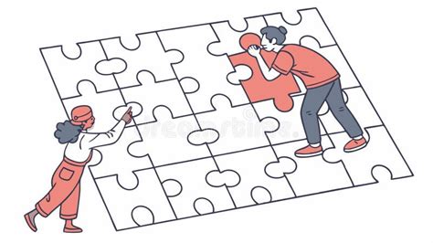 Puzzle Pieces With People Teamwork And Collaboration For Problem Solving Vector Design