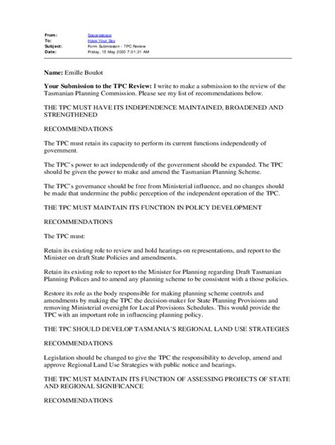 Fillable Online Emille Boulot Your Submission To The Tpc Review Fax Email Print Pdffiller