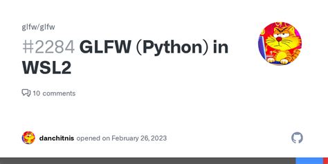 Glfw Python In Wsl2 · Issue 2284 · Glfwglfw · Github