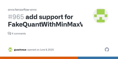Add Support For Fakequantwithminmaxvars · Issue 965 · Onnxtensorflow Onnx · Github