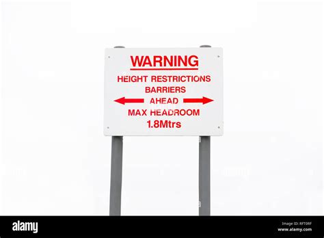 Sign Signage Height Barrier Cut Out Stock Images And Pictures Alamy