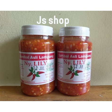 Jual Sambal Ny Lily Sambal Asli Lampung 350gram Shopee Indonesia