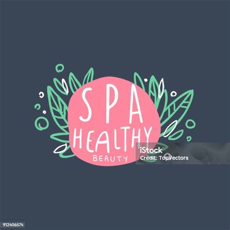 스파 건강 및 미용 웰빙 요가 센터 화장품 라벨 배지 손으로 그려진된 벡터 일러스트 레이 션 0명에 대한 스톡 벡터 아트 및