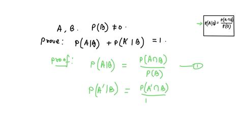 Solved Problem For Any Two Events A And B With P B Prove That P A B P A B
