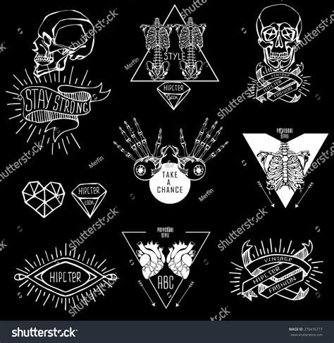 Set Labels Hand Draw Human Skeleton Stock Vector Royalty Free Shutterstock
