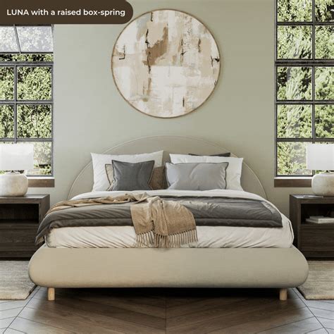 Luna Set Bed Frame Headboard L Dune Beige Softframe®