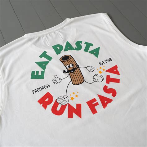 Progress Running Club Eat Pasta Run Fasta Custom Made Sleeve Less Tee Runtrip Store