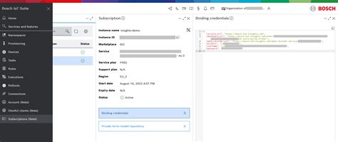 Create A Managed Connection To Bosch Iot Insights Bosch Iot Device Management Will Be