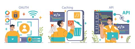 Back End Development Set Coding Software Engineering Or Programming 41176446 Vector Art At