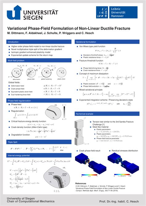 Pdf Variational Phase Field Formulation Of Non Linear Ductile Fracture