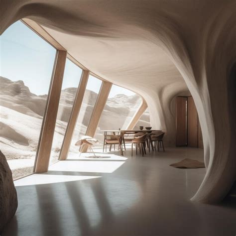 Premium Ai Image There Is A Room With A Table And Chairs In It Generative Ai