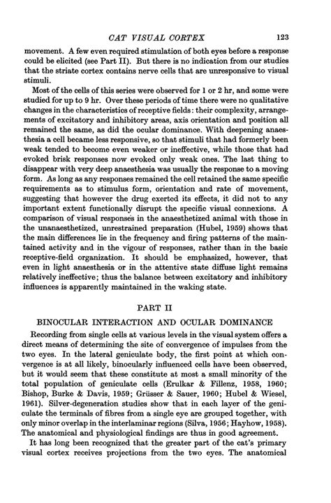 Receptive Fields Binocular Interaction And Functional Architecture In The Cats Visual Cortex Pmc