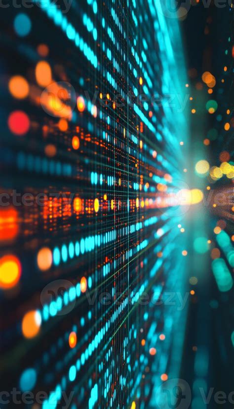 flowing binary code with glowing 0s and 1s abstract technology data