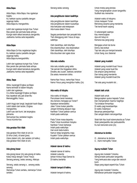 Lirik Lagu Rohani Pdf