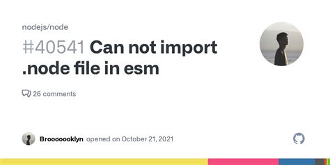 Can Not Import Node File In Esm · Issue 40541 · Nodejsnode · Github