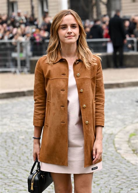 Emma Watson Masters Suede Chic At Miu Mius Paris Fashion Week Show