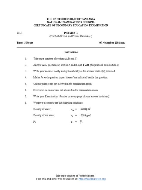 Analysis Of Physics Examination Questions On Concepts Including Momentum Kinetic Energy Work