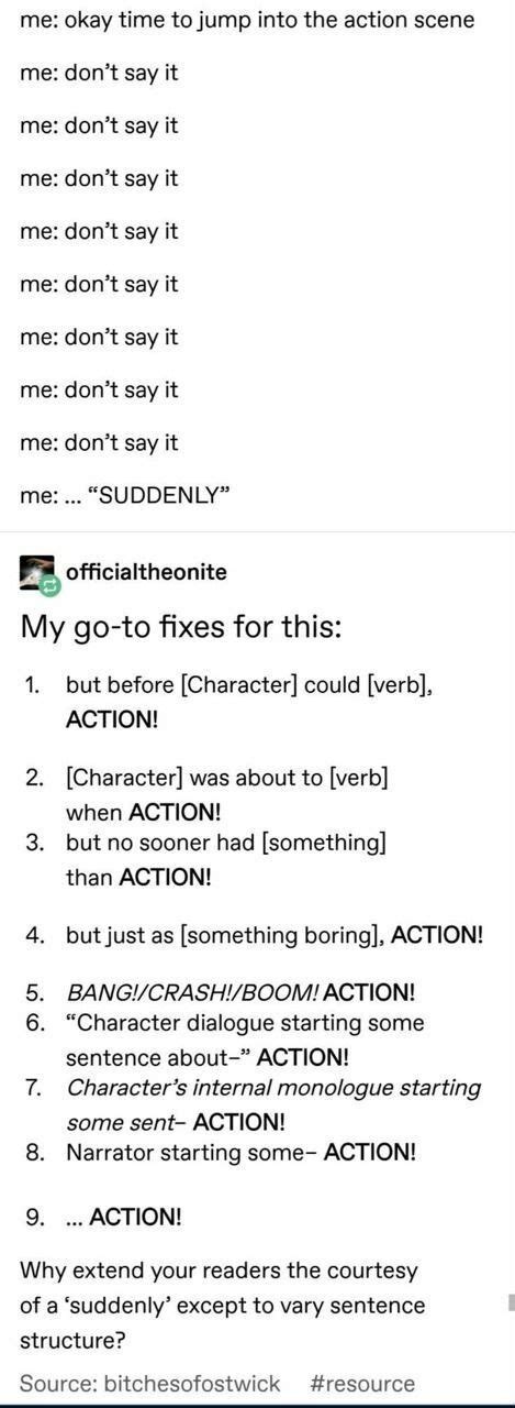 instead of using the word suddenly try these dnd dndmemes