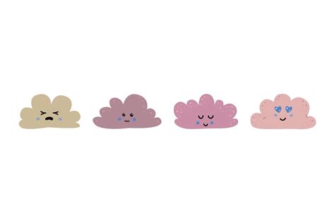 Cute Cloud Emoji Graphic By Fortunatagraphic · Creative Fabrica
