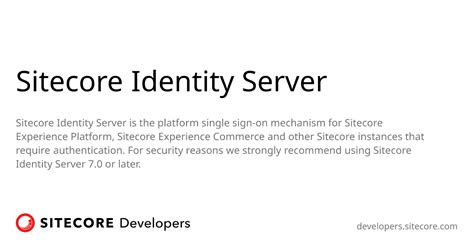 Sitecore Identity Server