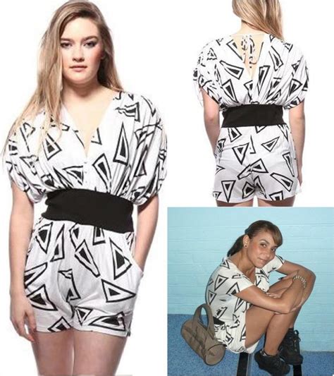 Ruby Rocks Batwing Sleeve Playsuit Triangles Print