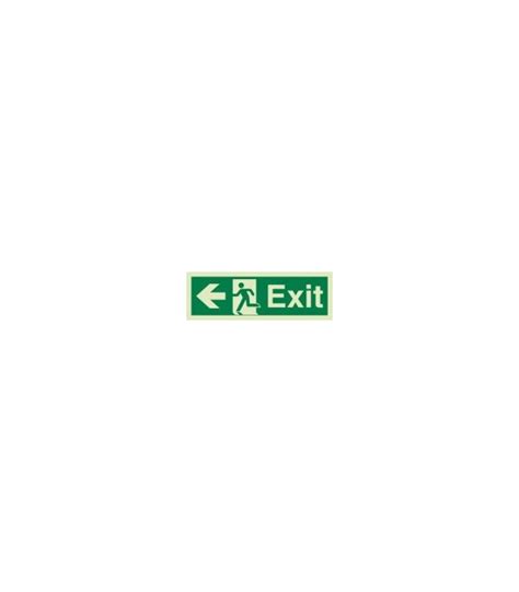 Direction Signs Photoluminescent PVC ExitT Running Man Symbol Arrow Left 4367GMPV