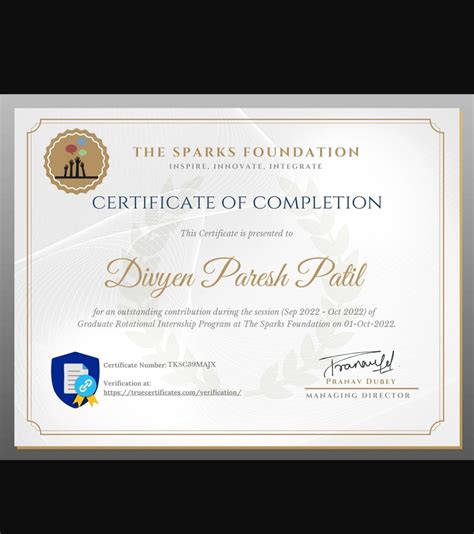 Divyen Patil On Linkedin Sparksfoundation Webdevelopment Frontend Backend Internship