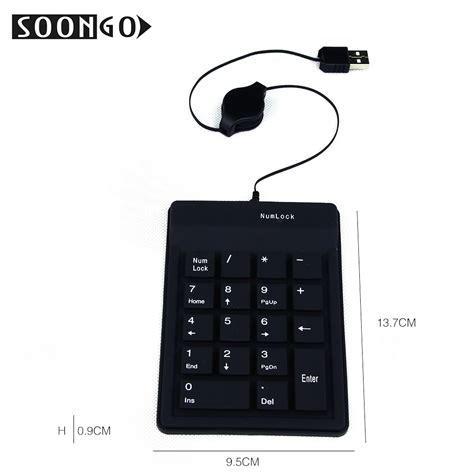 Mini Wired Numerical Silicone Keyboard Numpad 19 K Vicedeal