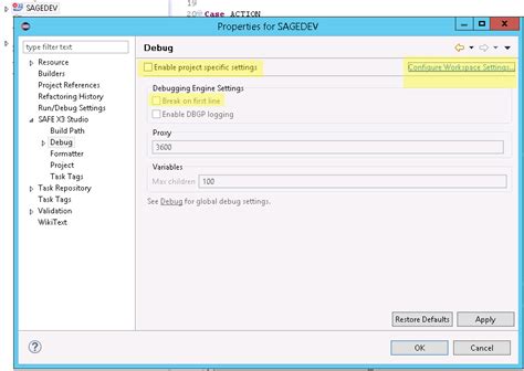 configurare ed eseguire il debug in sage x3 con eclipse sagedev