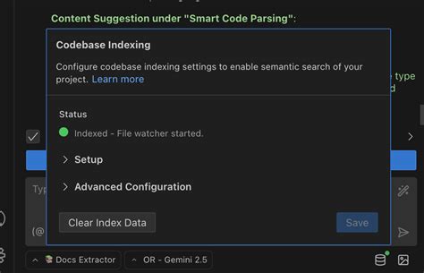 Codebase Indexing Roo Code Documentation