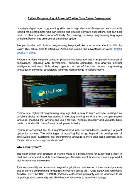 Ppt Python 4 Python Programming A Powerful Tool For Your Career