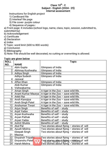 Class 10 C English Pdf