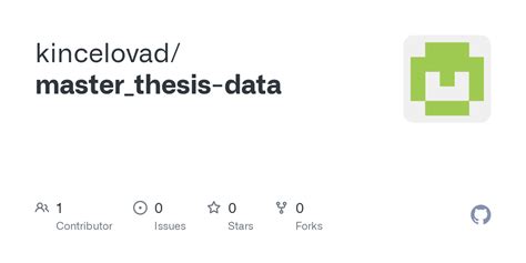 Github Kincelovad Master Thesis Data
