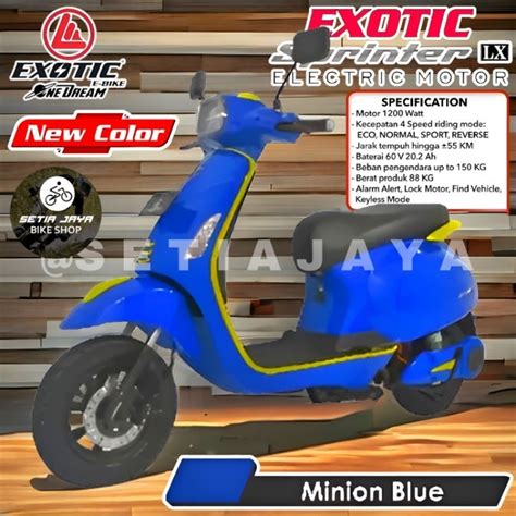 Jual Motor Listrik E Motor Exotic Sprinter Lx 60v 20 2ah 1200 Watt Sepeda Motor Listrik Model