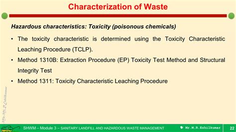 Hazardous Wastes Characterisation And Tclp Pdf